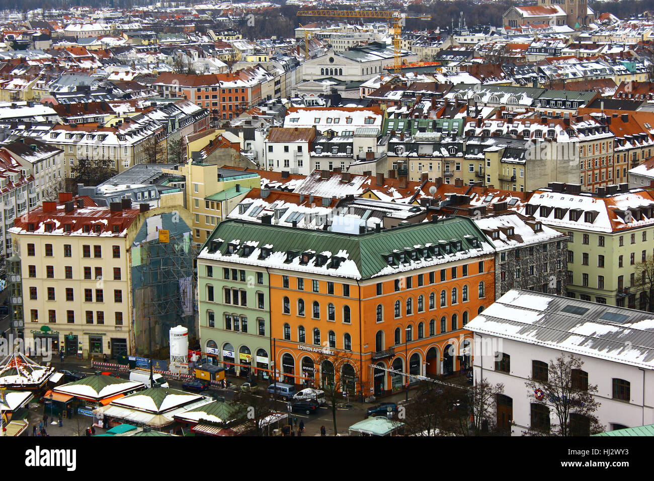 germany, german federal republic, outdoor, munich, aerial, blue, house ...