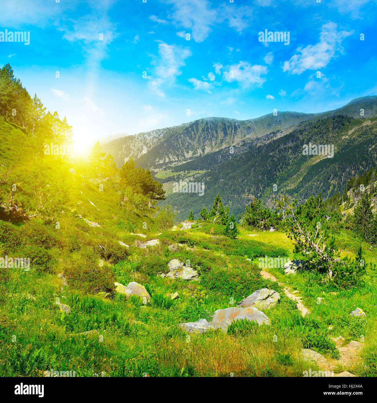 High mountains sunset hi-res stock photography and images - Alamy