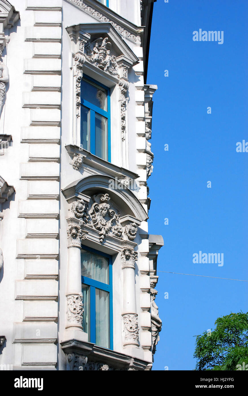 windows with stucco work Stock Photo - Alamy