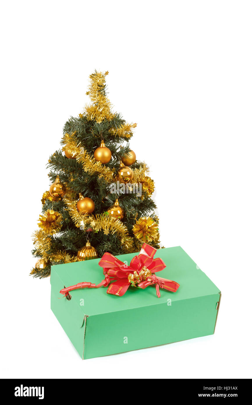 present, detail, isolated, holiday, tree, winter, green, new, studio ...