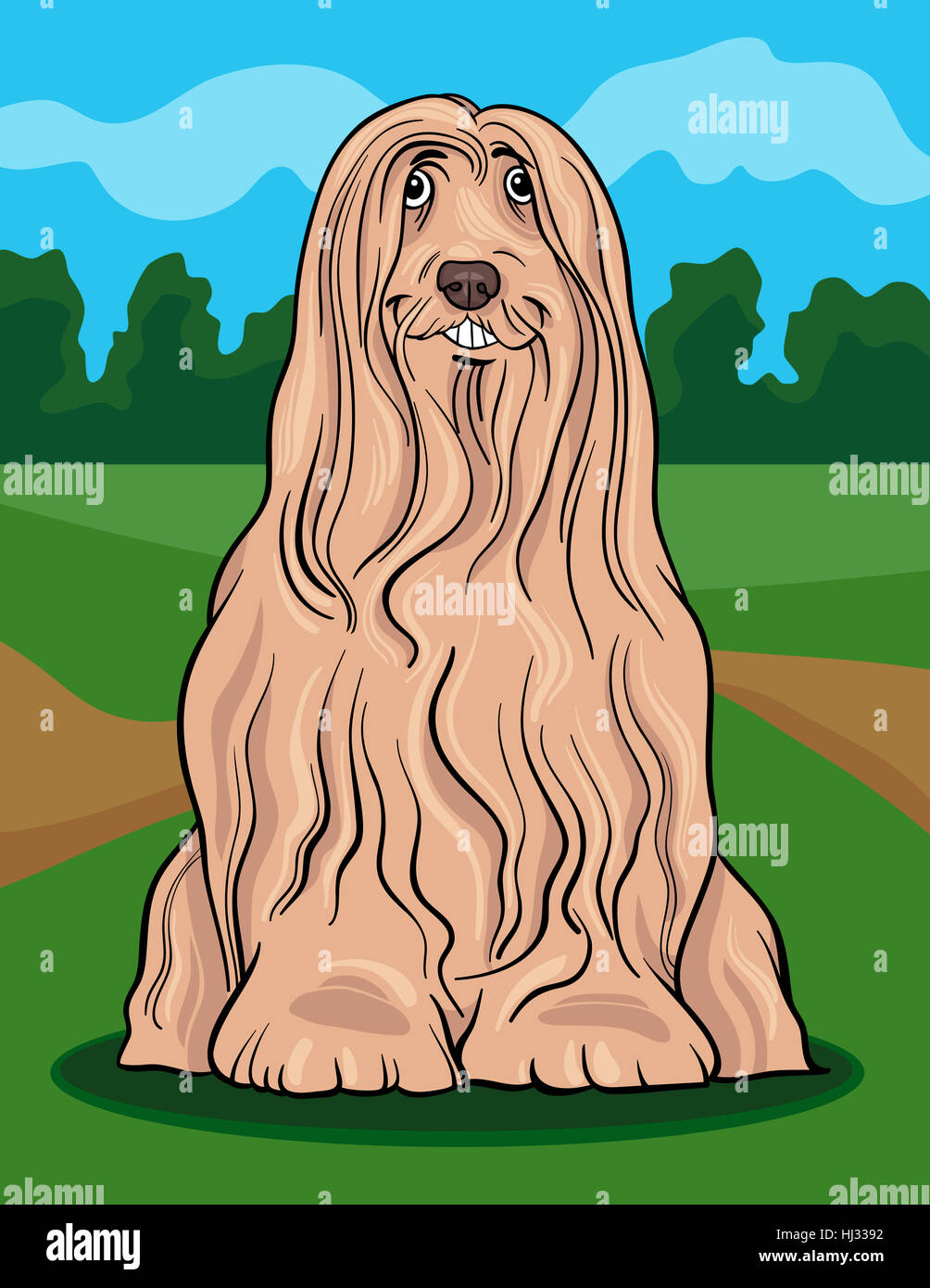 animal, pet, dog, illustration, breed, cartoon, comic, tree, trees ...