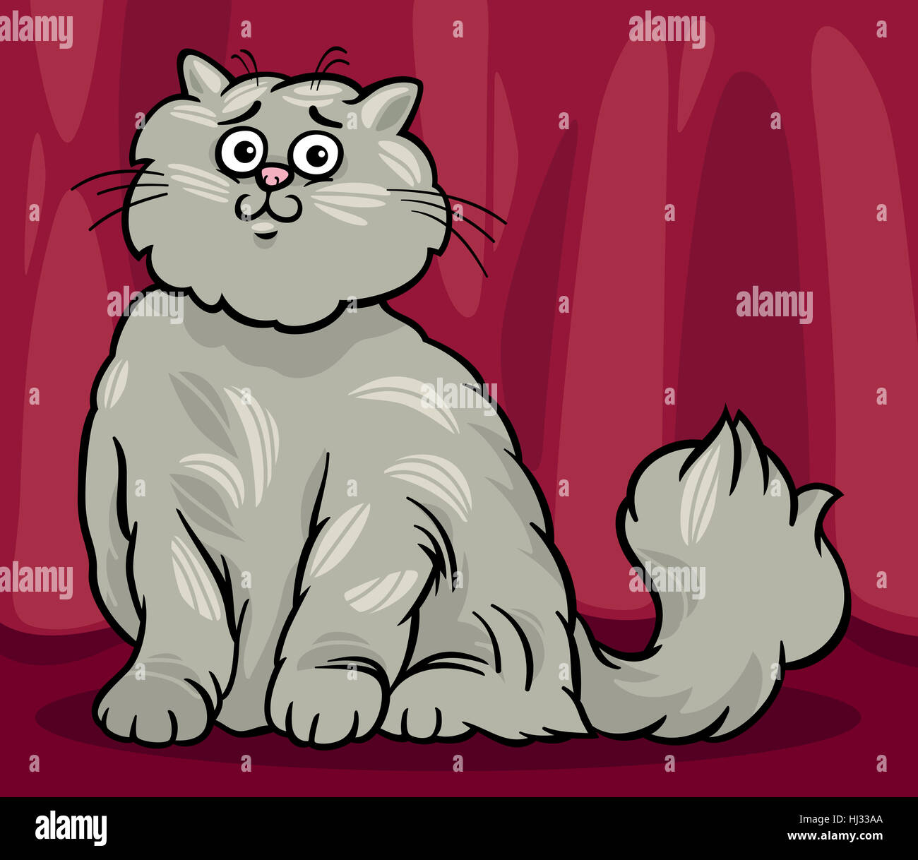 Persian Cat Cartoon Illustration Stock Photos & Persian Cat Cartoon ...