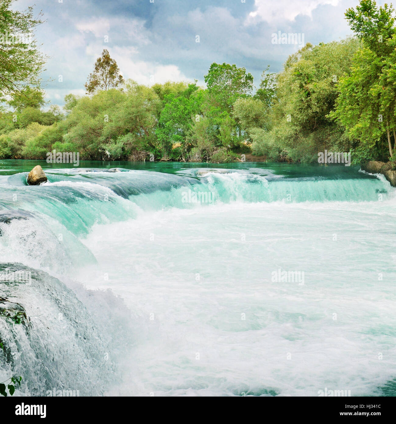 beautiful waterfall in the river Stock Photo - Alamy