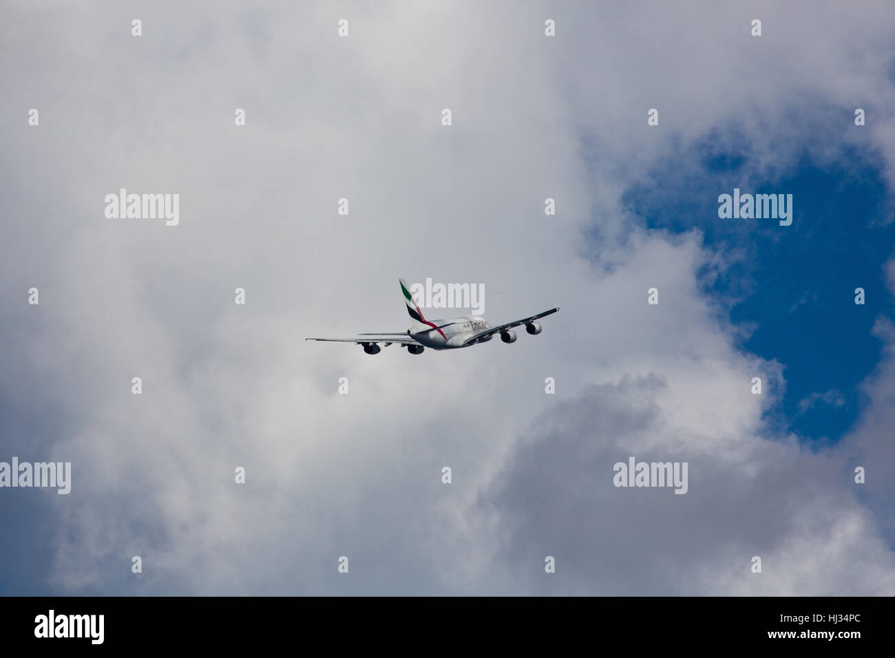 A380 Aircraft flying in the sky after takeoff Stock Photo - Alamy