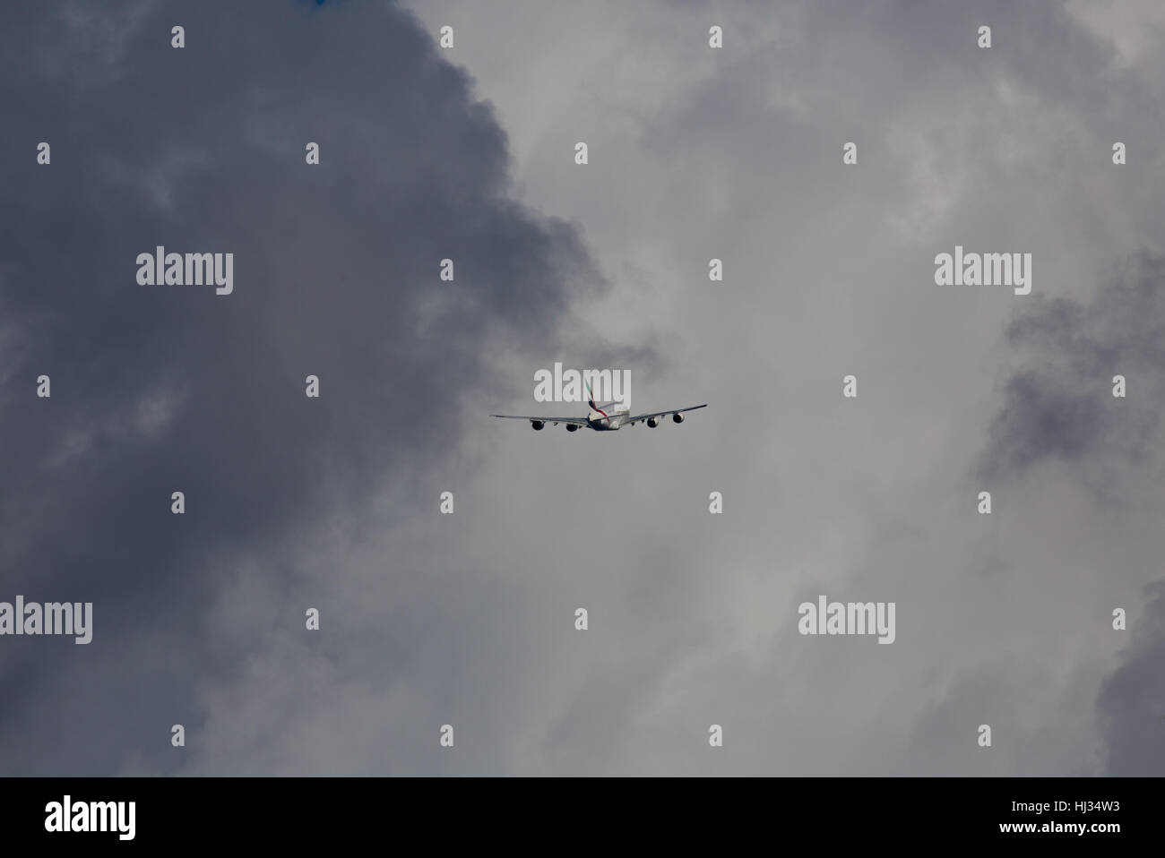 A380 Aircraft flying in the sky after takeoff Stock Photo - Alamy