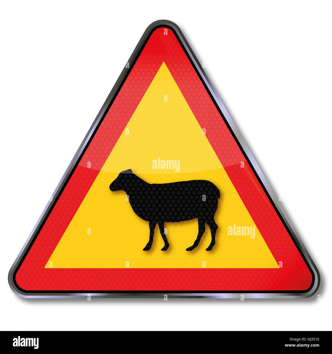 Warning sign sheep Cut Out Stock Images & Pictures - Alamy