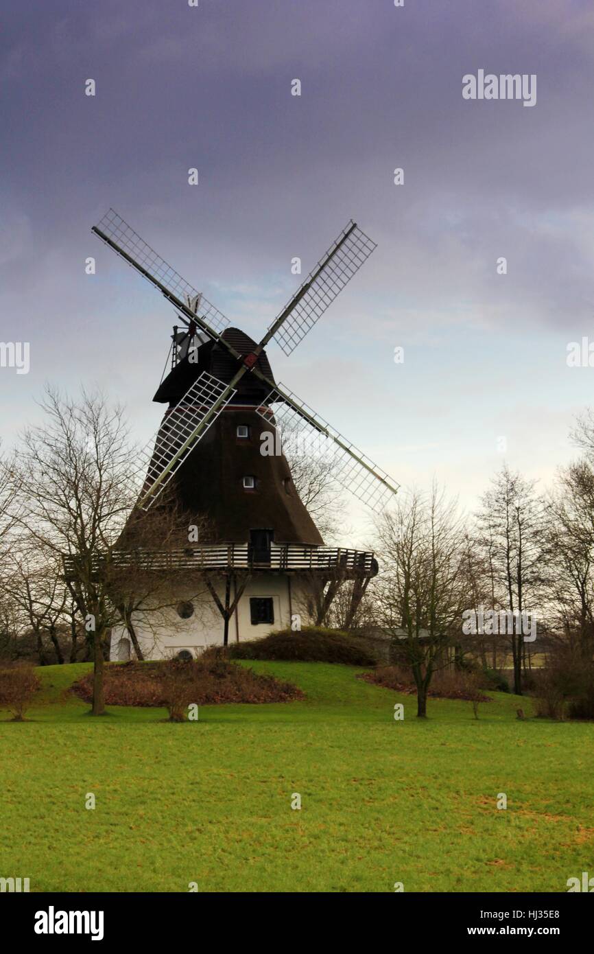 north german windmill at stenderup Stock Photo - Alamy