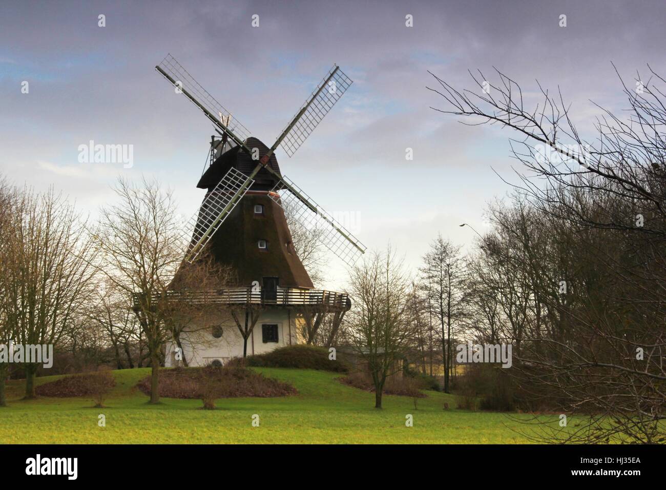 north german windmill at stenderup Stock Photo - Alamy
