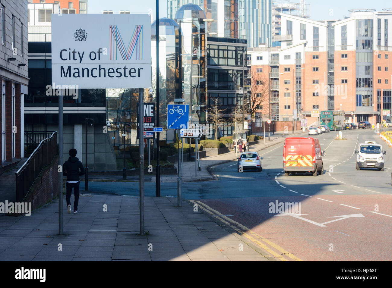 Manchester Sign With Construction High Resolution Stock Photography and ...