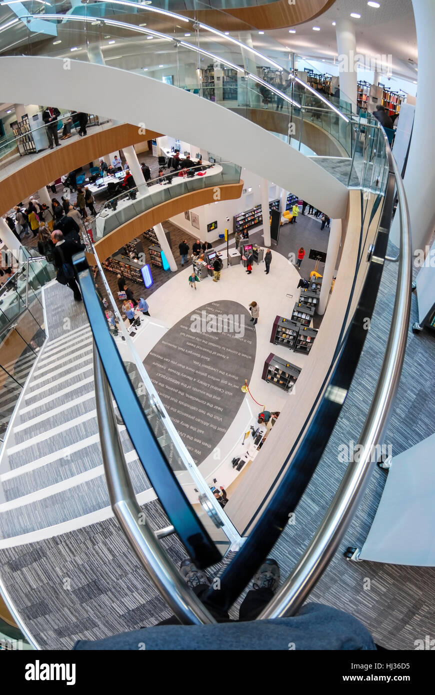 Interior views of Liverpool Central Library in William Brown Street ...