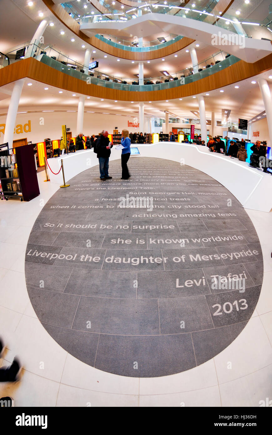 Interior views of Liverpool Central Library in William Brown Street ...