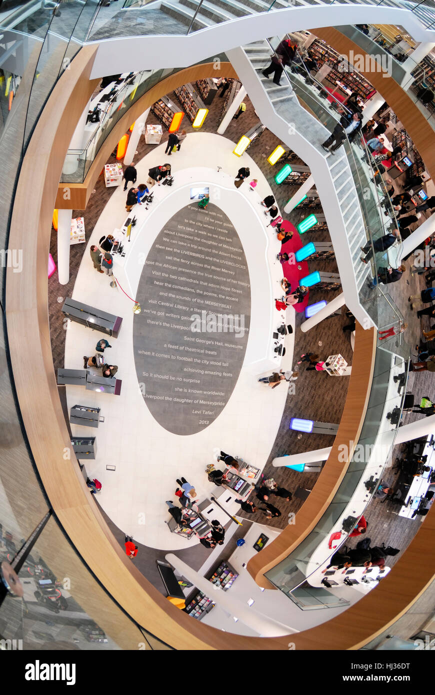 Interior views of Liverpool Central Library in William Brown Street ...