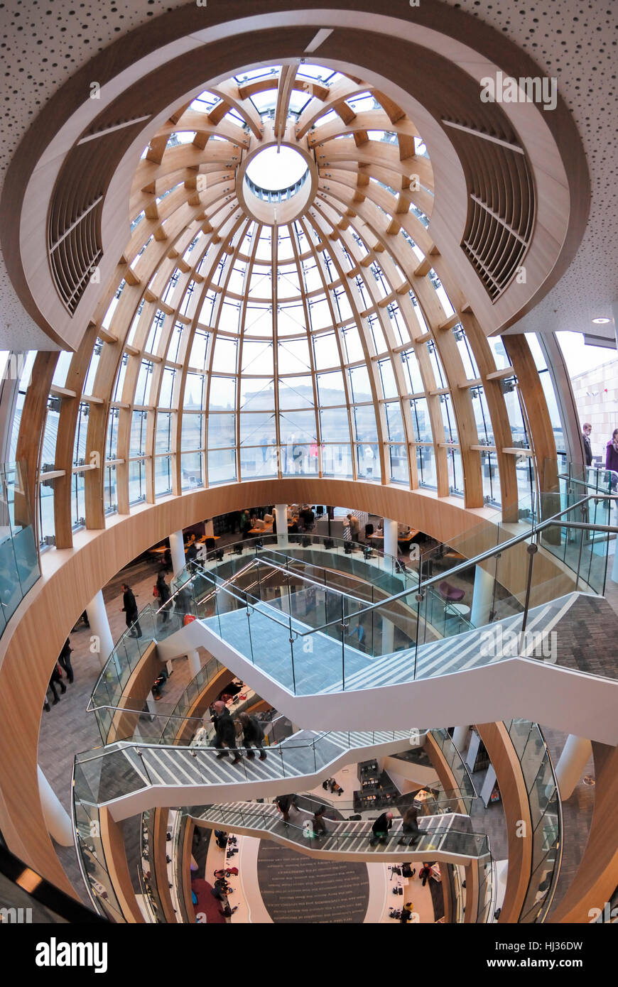 Interior views of Liverpool Central Library in William Brown Street ...