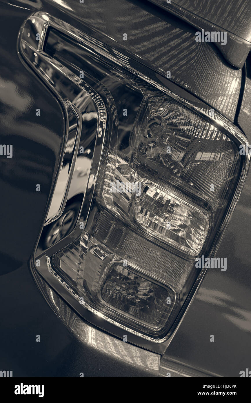 brake lights on a blue car, note shallow depth of field Stock Photo - Alamy
