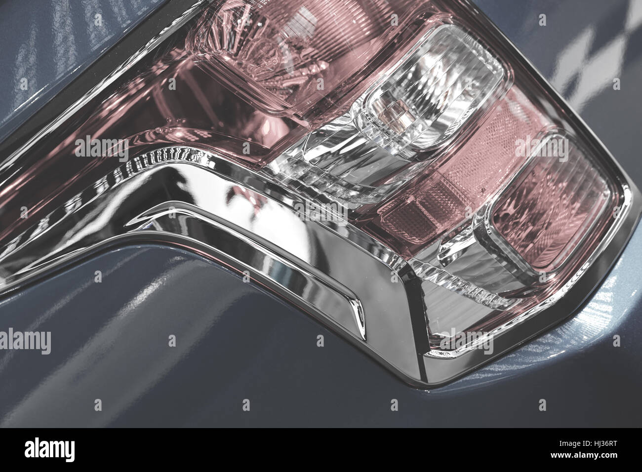 brake lights on a blue car, note shallow depth of field Stock Photo - Alamy