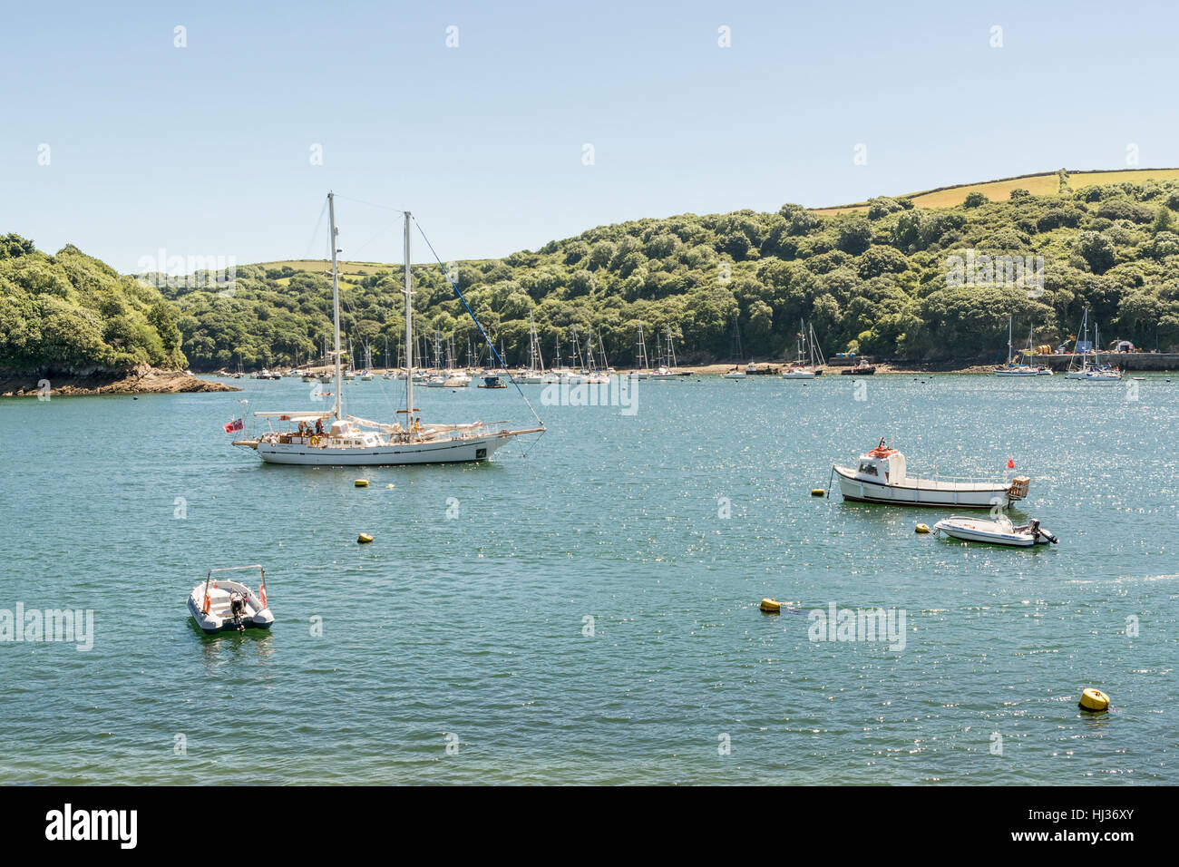 The stretch of water known as Pont Pill, an estuary off the River Fowey ...