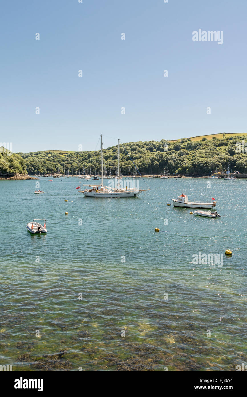 The stretch of water known as Pont Pill, an estuary off the River Fowey ...