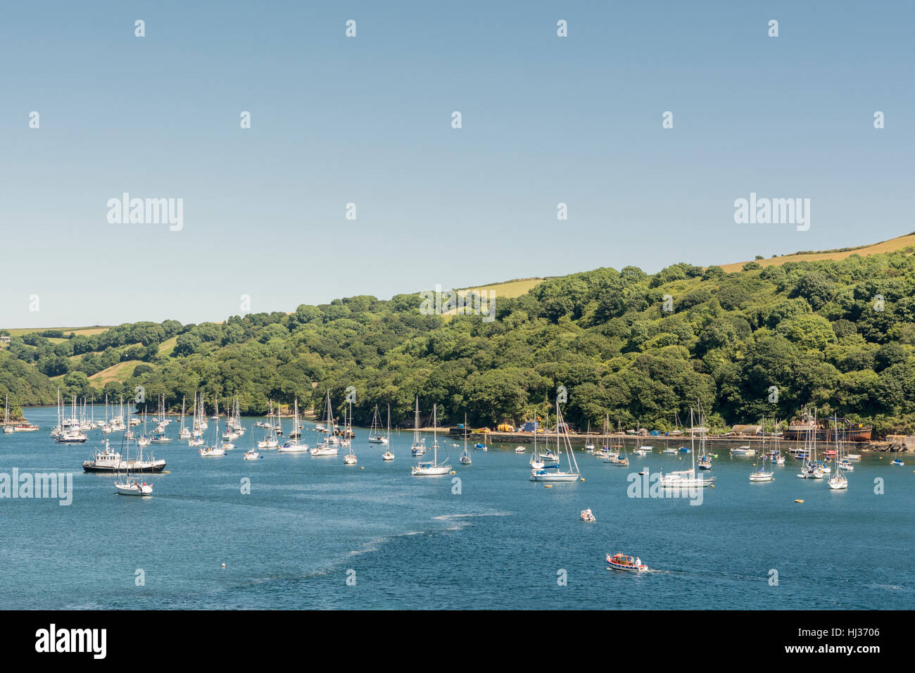 The stretch of water known as Pont Pill, an estuary off the River Fowey ...