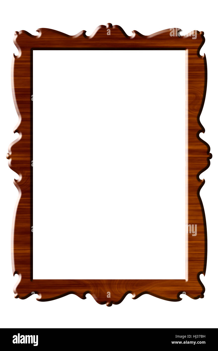 Rectangular wooden frame for pictures and portraits Stock Photo - Alamy