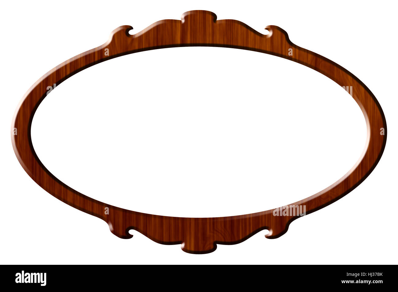 Round wooden frame for pictures and portraits Stock Photo - Alamy