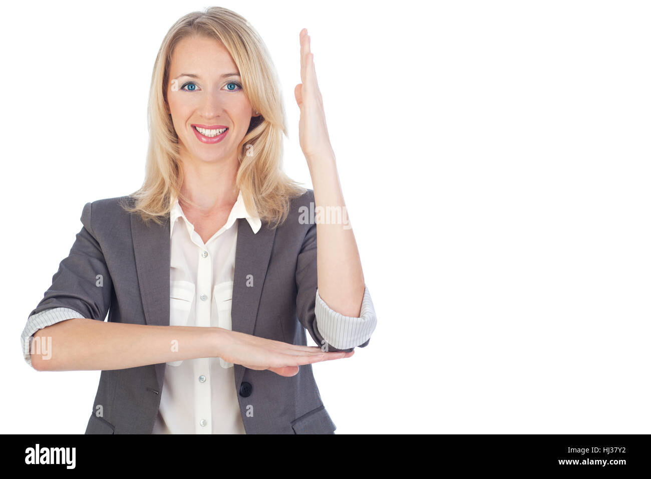 sign young woman Stock Photo - Alamy