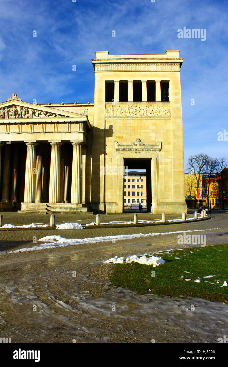 germany, german federal republic, munich, facade, building, blue, house ...