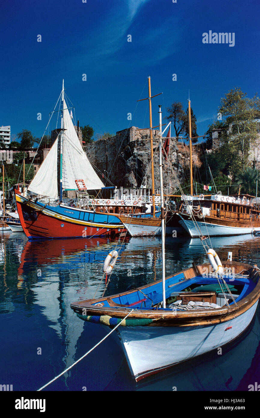 Antalya Turkish Wooden Boats Turkey High Resolution Stock Photography ...