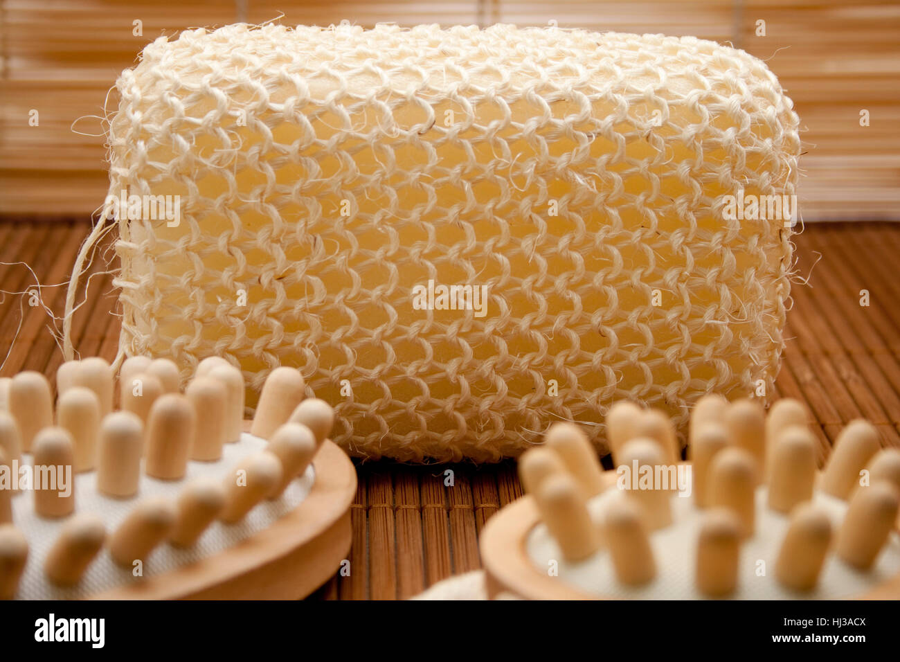 massage sponge with brush Stock Photo - Alamy