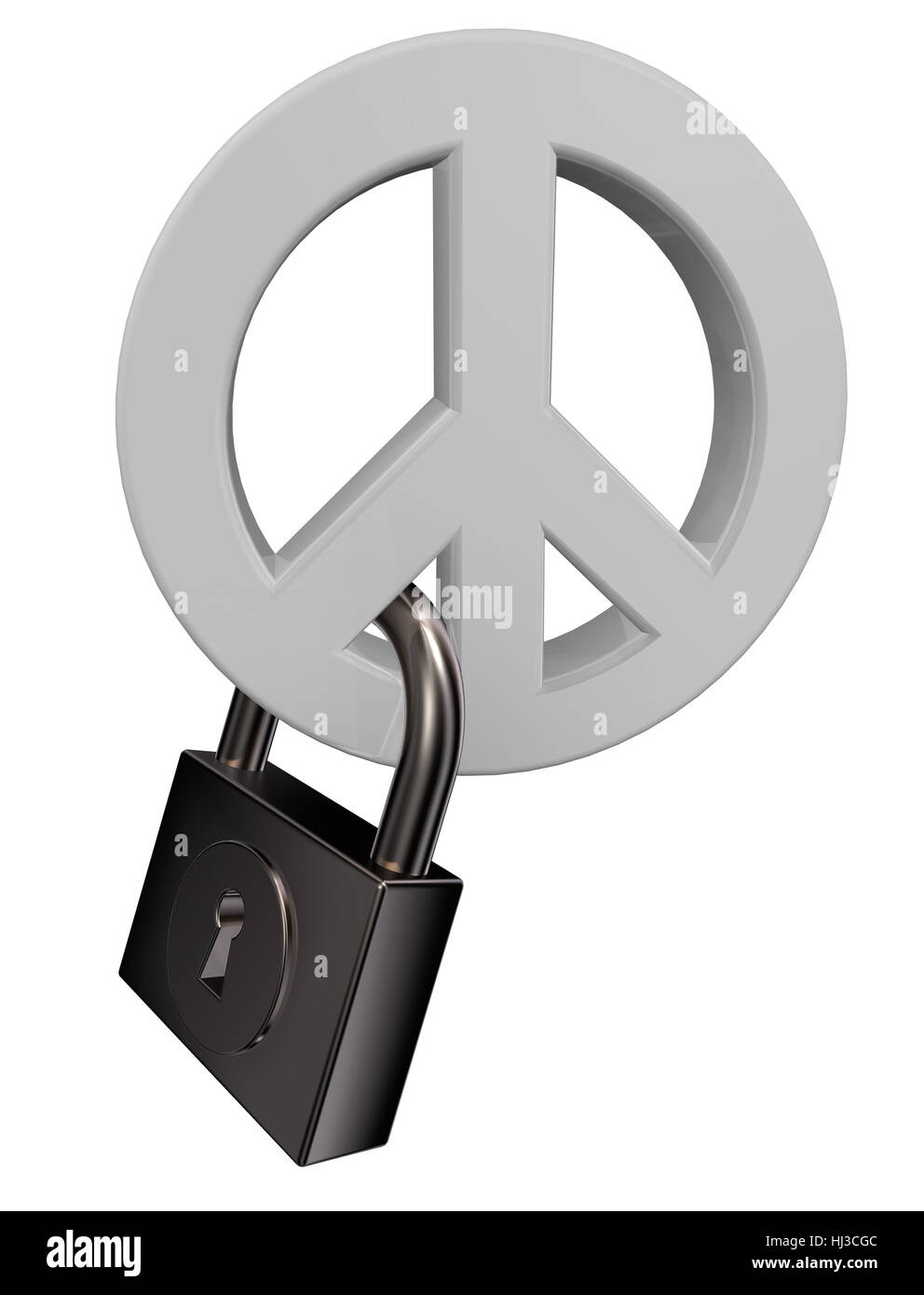 peace-symbol and padlock Stock Photo - Alamy