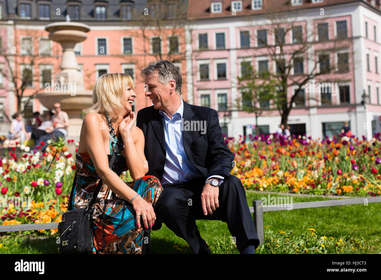 Older woman sitting in spring sun hi-res stock photography and images ...