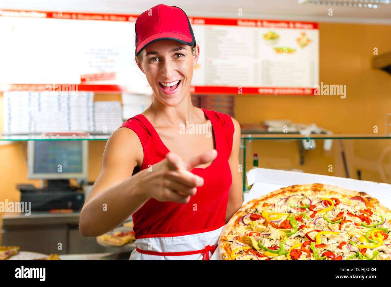 woman, pizza, fireplace, stove, oven, pizzeria, ovens, woman, humans ...