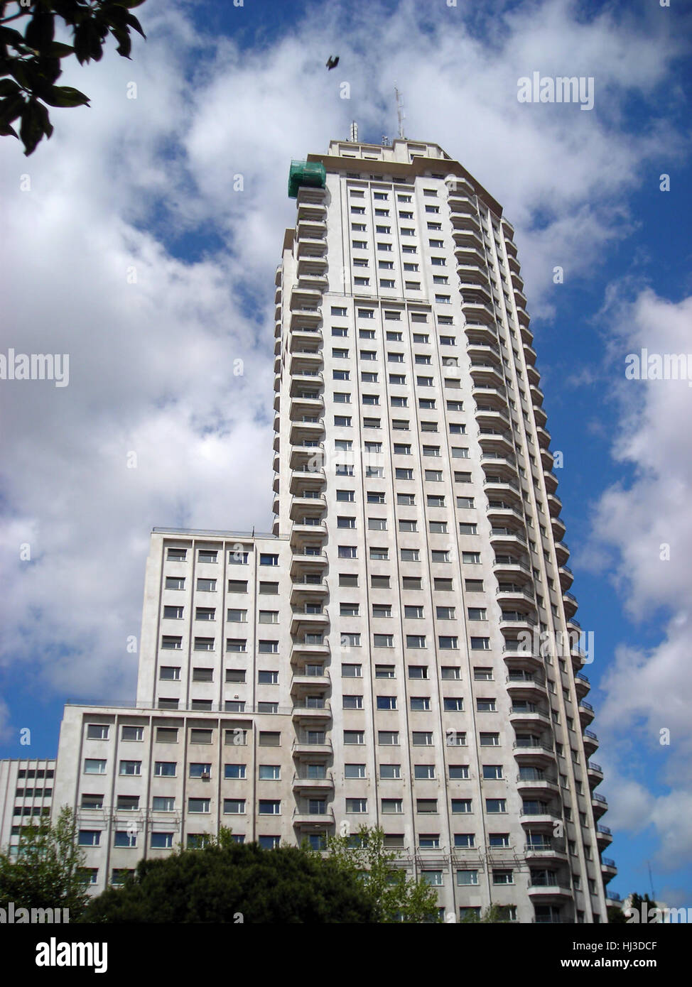 View of the Madrid Tower located on the Spain Square in Madrid Stock ...