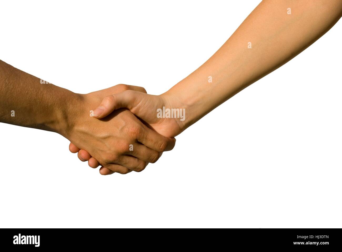 a handshake between two young hands, on white Stock Photo - Alamy