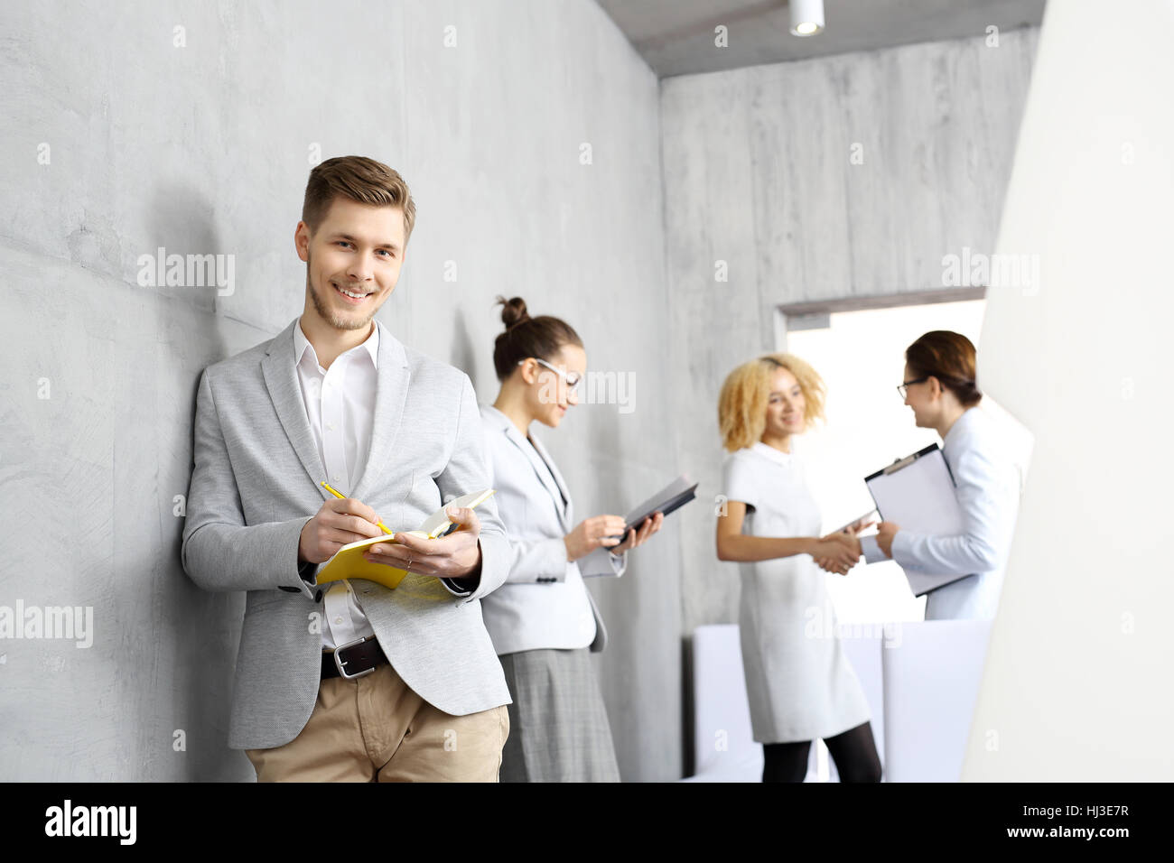 Business meeting. The young man waiting for a business meeting Stock ...