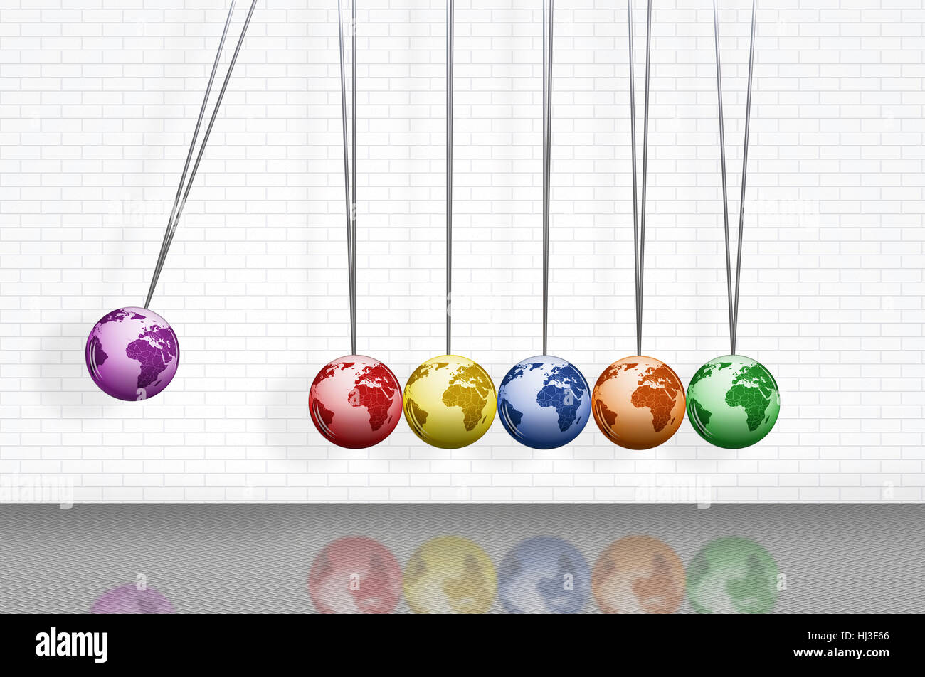 pendulum, globe, planet, earth, world, chain reaction, newton, mutter ...