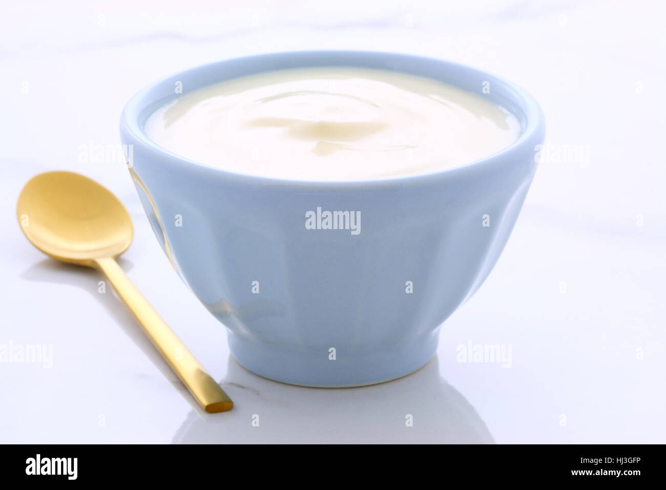 Delicious, nutritious and healthy fresh plain yogurt on vintage italian ...