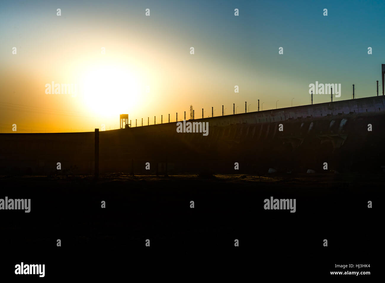 Dam hydroelectric energy sunset river hi-res stock photography and ...