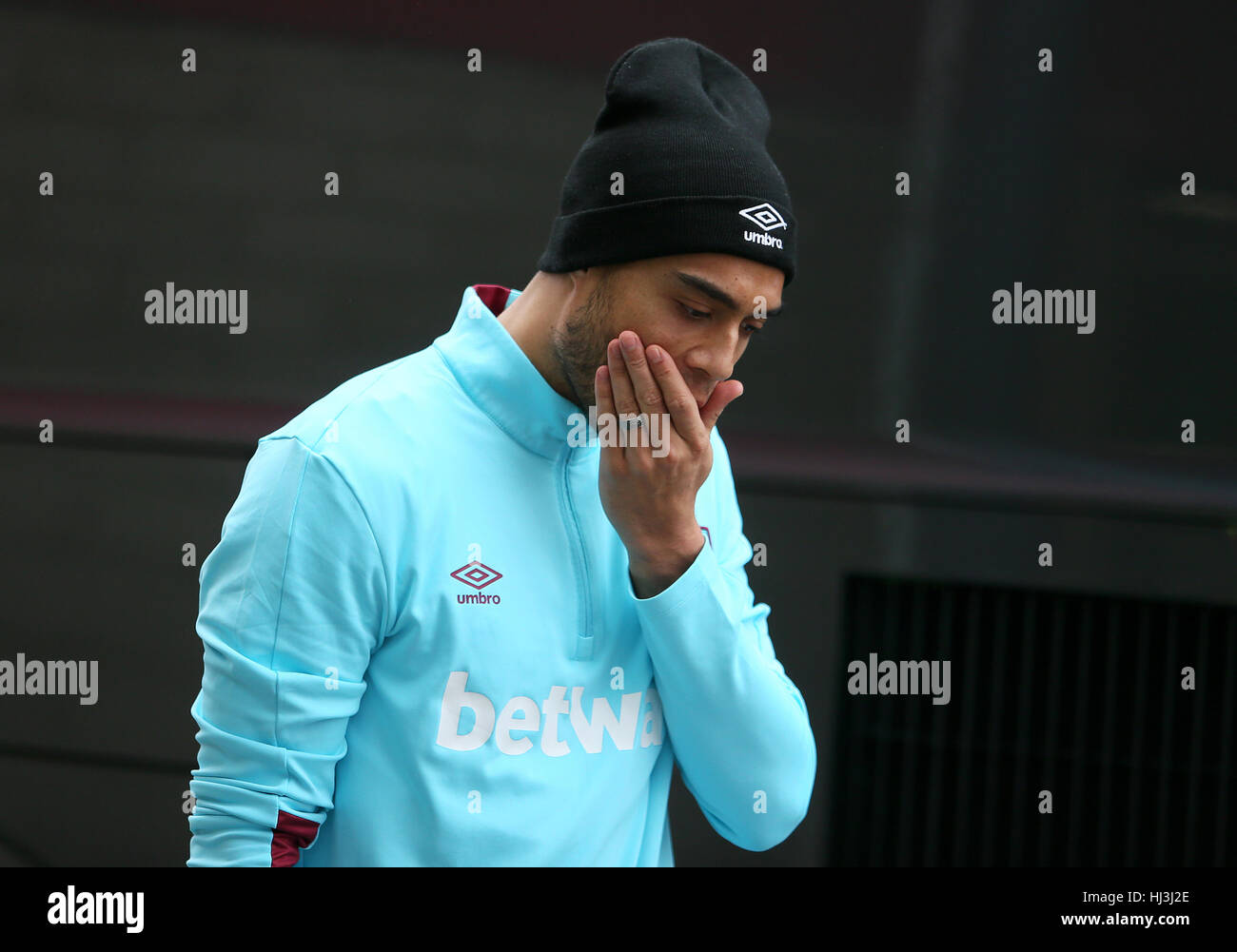 West Ham United's Winston Reid arriving at the ground before the ...