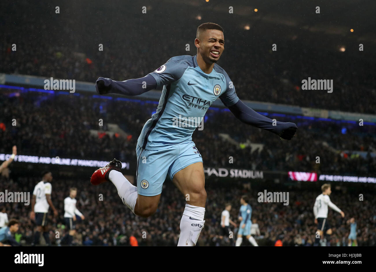 Manchester City Gabriel Jesus celebrates before his goal was disallowed ...