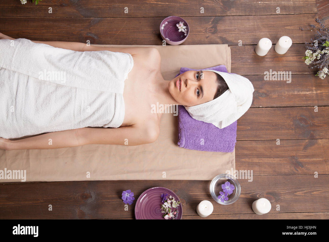 girl Spa massage sauna relaxation bath Stock Photo - Alamy