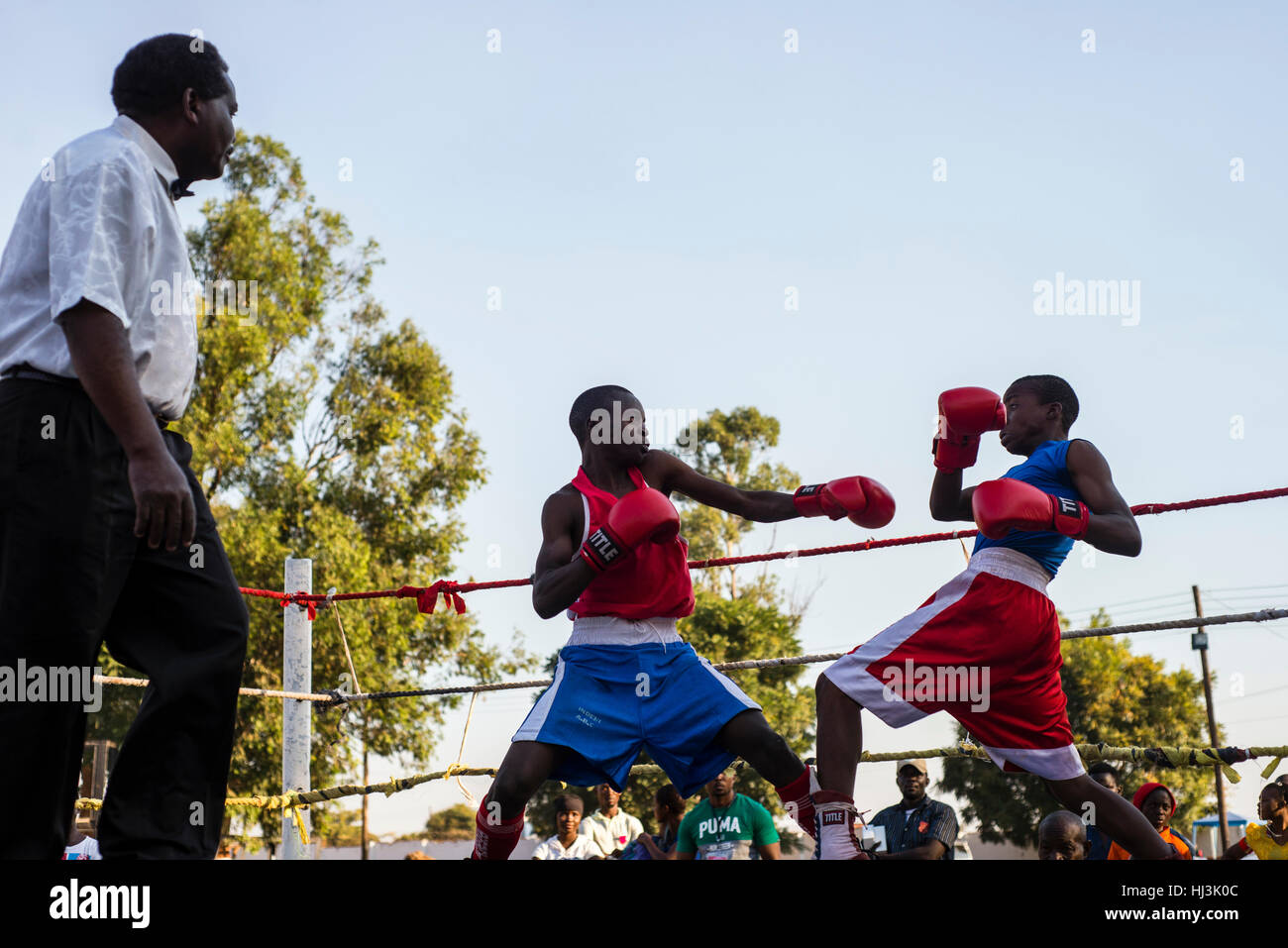 Boxing competition in Ndola, Zambia Stock Photo - Alamy