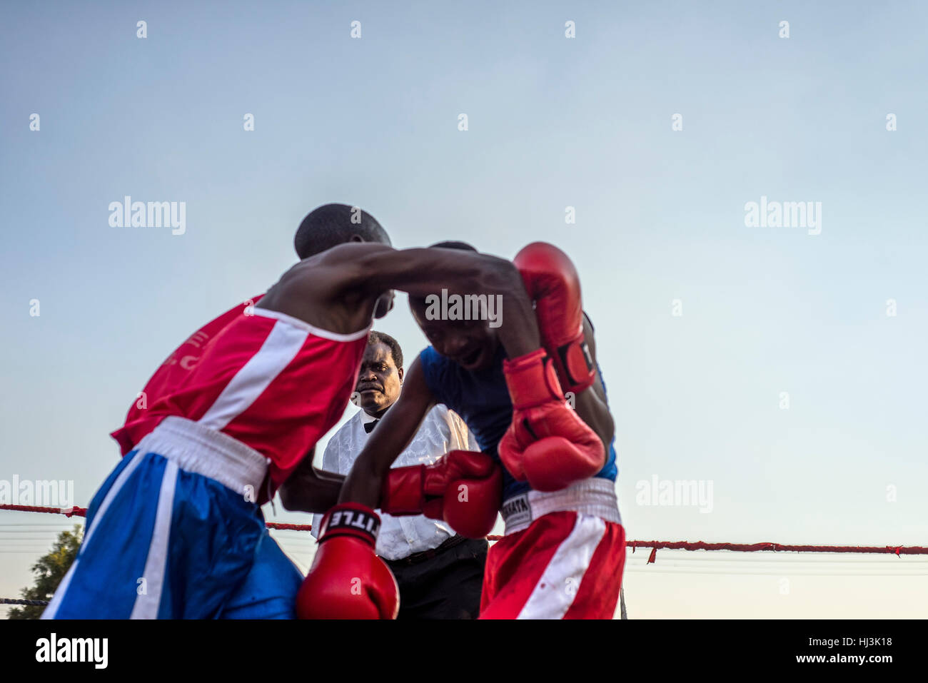 Boxing competition in Ndola, Zambia Stock Photo - Alamy