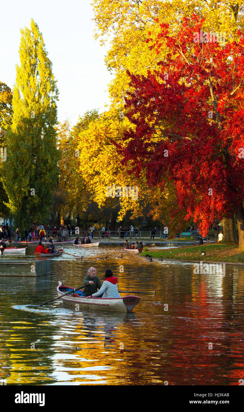 Paris, France-October 30, 2016-The Daumesnil lake is the largest lake ...