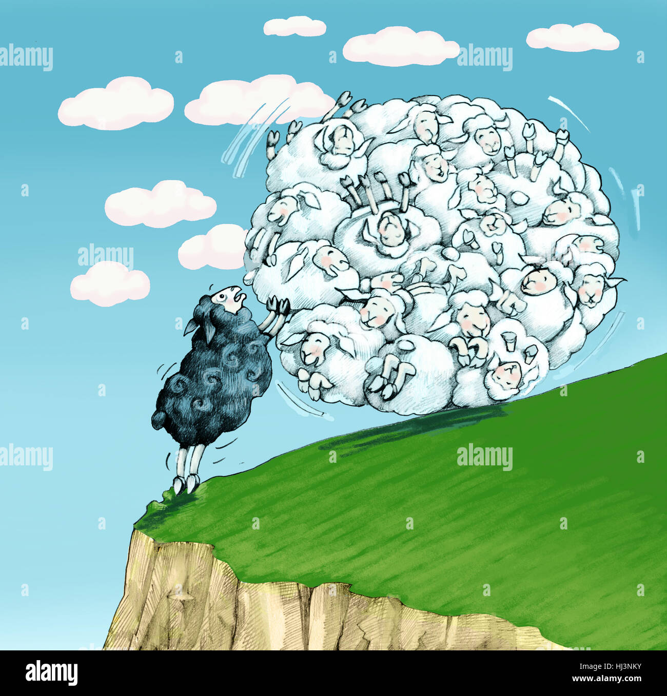 Cartoon black sheep hi-res stock photography and images - Alamy