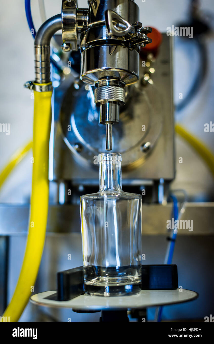 Various stages of gin distillation in Scotland Stock Photo - Alamy