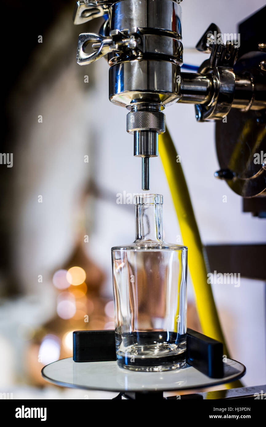 Various stages of gin distillation in Scotland Stock Photo - Alamy