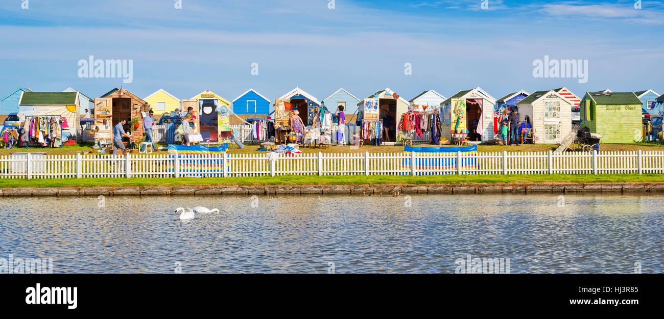 Southwold summer beach huts hi-res stock photography and images - Alamy