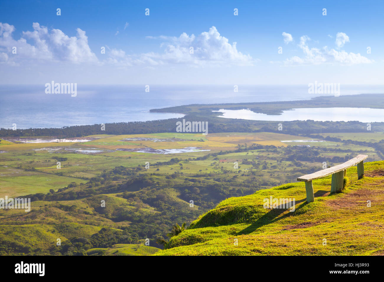 Montana Redonda panoramic view. Dominican Republic, natural landscape ...