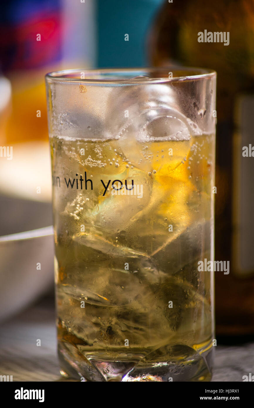Cool beer in clean glass with ice Stock Photo - Alamy