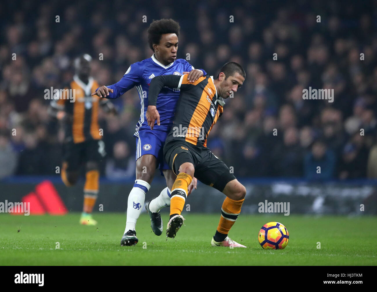 Hull Citys Goebel Evandro Battle High Resolution Stock Photography and ...